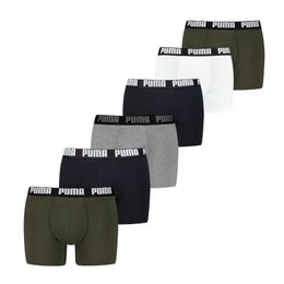 Boxershorts Puma "Puma MEN EVERYDAY BOXER 6P ECOM", Herren, Gr. L, forest night, schwarz combo, Single Jersey, Obermaterial: 95% Baumwolle, 5% Elasthan, eng, Unterhosen Boxershorts, Elastischer Logobund, Stretchmaterial, ohne Eingriff, Topseller