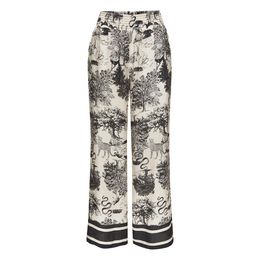 Lascana Palazzohose mehrfarbig Gr. 40 f&uuml;r Damen. Mit Allover-Druck. Figurumspielend. Nachhaltig.