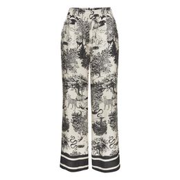 Lascana Palazzohose mehrfarbig Gr. 36 f&uuml;r Damen. Mit Allover-Druck. Figurumspielend. Nachhaltig.