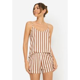 LSCN BY LASCANA Shorty mehrfarbig Gr. 40/42 f&uuml;r Damen. V-Ausschnitt und Allover-Druck. Schmal. Nachhaltig.