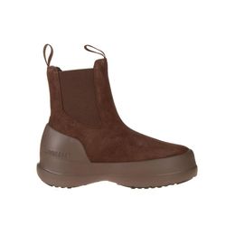 Moon Boot Leder-Boots "Luna Chelsea Suede" in Hellbraun - 66% | Gr&ouml;&szlig;e 42 | Damen-stiefel