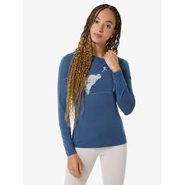 super.natural Funktionslongsleeve "Jumping Jacky" in Blau - 60% | Gr&ouml;&szlig;e M | Damen-outdoor-tops-shirts