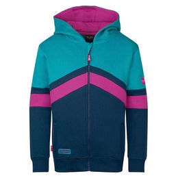 Trollkids Sweatjacke "Flekkefjord" in Dunkelblau/ T&uuml;rkis - 47% | Gr&ouml;&szlig;e 110 | Kinder-sweatshirts-jacken