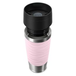 Emsa Thermobecher "Travel Mug Waves" in Rosa/ Schwarz - 360 ml - 25% | Damen-outdoor-ausruestung