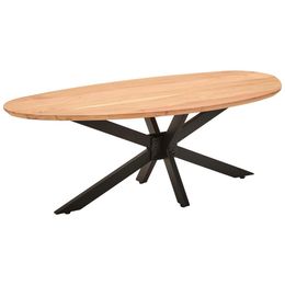Livetastic Couchtisch, Schwarz, Akazie, Holz, Metall, Akazie, Hartholz, organisch, Sternfu&szlig;, 60x45x130 cm, Fsc, einfacher Aufbau, Wohnzimmer, Wohnzimmertische, Couchtische