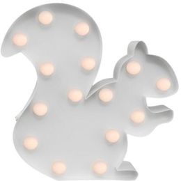 MARQUEE LIGHTS &raquo;Squirrel&laquo; LED-Modul 1 Stk. Warmwei&szlig; Wandlampe, Tischlampe Eichh&ouml;rnchen, Tier 15 Leuchtmittel - 23x23 cm wei&szlig;