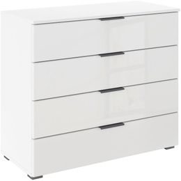 OTTO home &raquo;Sideboard Schubladenkommode Schubladenkommode AGORDO mit Glasfront&laquo; in zwei Griff-Farben, Breite 80 cm, vier gro&szlig;e und ger&auml;umige Schubladen