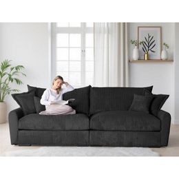 Home Affaire Big-Sofa &raquo;Finka, Breite 247 cm&laquo; Mega-Sofa, Cord oder Chenille-Struktur, mit Federkern & 4 Zierkissen 100% Polyester