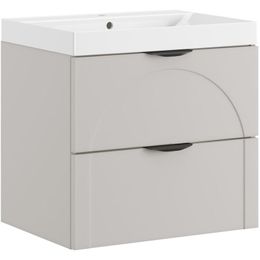 Welltime Waschtisch &raquo;FLOW CIRCLE mit Waschbecken, Breite 60 oder 80cm, modernes Design&laquo; Schrank mit 2 Schubladen, Soft-Close-Function, in 2 Breiten 