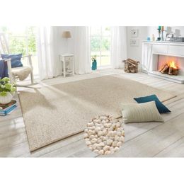 Hanse Home Teppich &raquo;Wolly 2&laquo; rechteckig 12 mm H&ouml;he Flachgewebe, L&auml;ufer, Skandi, Woll-Optik, Esszimmer, Wohnzimmer, Flur beige Kunstfaser
