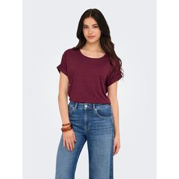 Only Damen Only &raquo;ONLMOSTER &ndash; Kurzarmshirt mit Aufschlag und klassischem Look&laquo; unifarben, casual, regular fit, Viskosemischung, Rundhals rot XS