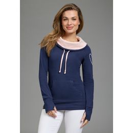 Kangaroos Damen Kangaroos Longsweatshirt, figurbetonter Schnitt, mit stylischem Logodruck blau 32/34