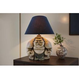 Riess Ambiente Handgefertigte Tischlampe SUMO 50cm schwarz Skulptur Stoffschirm Riess-Ambiente Glamour Modern