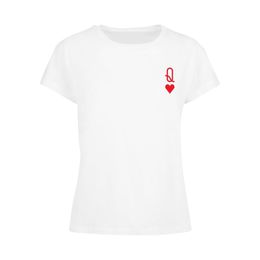 Merchcode Shirt 'Hugs & Love - Queen of Hearts' female White size S