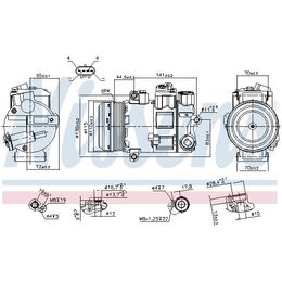 NISSENS Kompressor, Klimaanlage 890645 12V f&uuml;r MERCEDES-BENZ A0032302711 0032302711 003230851180