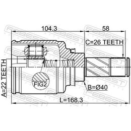 FEBEST Gelenksatz, Antriebswelle 2411-KANGIILH vorne links 75mm f&uuml;r RENAULT LADA MERCEDES-BENZ NISSAN 391005598R A4153600115 8200863653