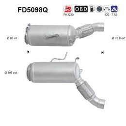 AS Ru&szlig;-/Partikelfilter, AbgASanlage FD5098Q f&uuml;r BMW 18307807135 18308511143