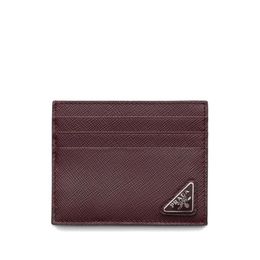 Prada Portemonnaies - Saffiano Leather Card Holder - Gr. unisize - in Grau - f&uuml;r Damen