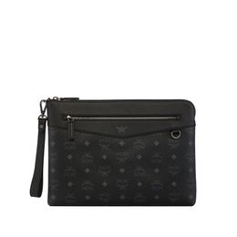 MCM Clutches - Pouches Pouch Aren in Visetos mit Handgelenksband - Gr. unisize - in Schwarz - f&uuml;r Damen
