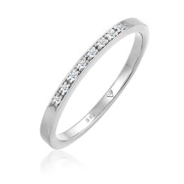 Elli Ringe - Ring Bandring Verlobung Diamant (0.04 ct) 585 Wei&szlig; - Gr. 58 MM - in Wei&szlig; - f&uuml;r Damen
