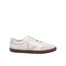 Veja Low-Top Sneaker - White/Natural Leather/Suede Blend Volley Sneakers - Gr. 44 (EU) - in Wei&szlig; - f&uuml;r Damen