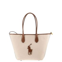 Polo Ralph Lauren Shopper & Totes - Medium Bellport Tote Bag In Canvas And Leather - Gr. unisize - in Beige - f&uuml;r Damen