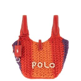 Polo Ralph Lauren Shopper & Totes - Small Crocheted Polo Play Tote Bag - Gr. unisize - in Rot - f&uuml;r Damen