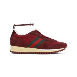 Gucci Low-Top Sneaker - Vibrant Red Leather Sneakers - Gr. 36,5 (EU) - in Rot - f&uuml;r Damen