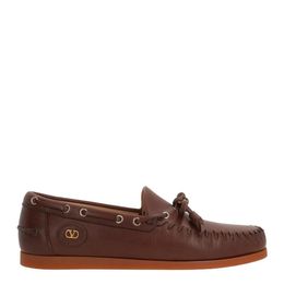 Valentino Garavani Loafer - Brown Leather Palm Avenue Loafers - Gr. 42,5 (EU) - in Schwarz - f&uuml;r Damen