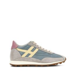 Hogan Low-Top Sneaker - Muted Blue Silk And Nylon Blend Low-Top Sneakers - Gr. 37 (EU) - in Grau - f&uuml;r Damen
