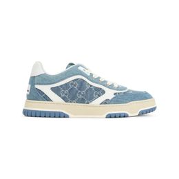 Gucci Low-Top Sneaker - Denim Fabric Sneakers With Monogram Pattern - Gr. 10_5 - in Blau - f&uuml;r Damen