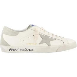 Golden Goose Deluxe Brand Golden Goose Low-Top Sneaker - Heren Super-Star Sneaker Wit/Grijs - Gr. 44 (EU) - in Wei&szlig; - f&uuml;r Damen