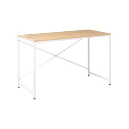 Beliani Schreibtisch ANDASTE in Wei&szlig;/Braun - (W) 120 x (H) 75 x (L) 60 cm | Gr.: onesize