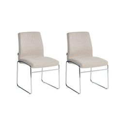 Beliani 2er-Set Esszimmerstuhl LECCO in Beige/Silber | Gr.: onesize