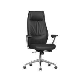 FineBuy B&uuml;rostuhl in Schwarz / Leder / 67x58x125 | Gr.: onesize