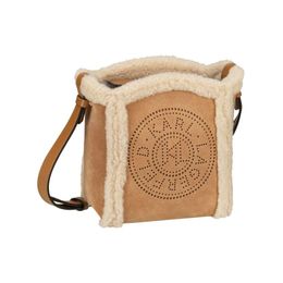 K by KARL LAGERFELD Karl Lagerfeld Umh&auml;ngetasche K/Circle SM Bucket Shearling in Caramel | Gr.: onesize