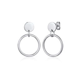 Elli Ohrringe 925 Sterling Silber Kreis, Pl&auml;ttchen in Silber | Gr.: onesize