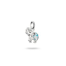 Thomas Sabo Charm-Anh&auml;nger Elefant Connect in silberfarben, wei&szlig;, t&uuml;rkis, schwarz | Gr.: onesize
