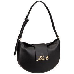 K by KARL LAGERFELD Karl Lagerfeld Handtasche K/Signature FL Halfmoon SHB in Black/Gold | Gr.: onesize