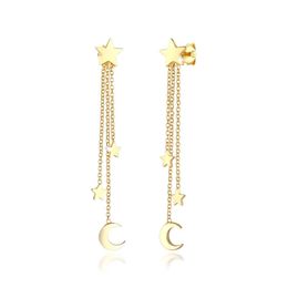 Elli Ohrringe 925 Sterling Silber Sterne, Astro, Stern in Gold | Gr.: onesize