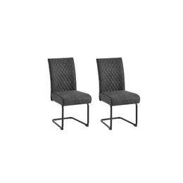 ByLiving 2er-Set: Esszimmerstuhl MARIA-XXL in Anthrazit/Schwarz - (B) 45 x (H) 95 x (T) 60 vcm | Gr.: onesize