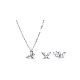 Pandora Schmuckset f&uuml;r Damen Kette und Ohrringe Schmetterling Silber | Gr.: onesize