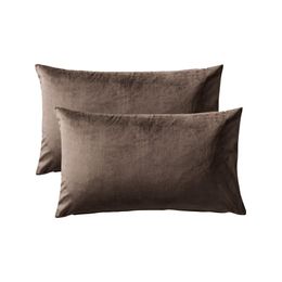 REDBEST Samt Kissenh&uuml;lle im 2er-Pack Kingsville in braun | Gr.: 40 x 40 cm