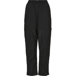 Urban Classics Damen Ladies Shiny Crinkle Nylon Zip Pants in black | Gr.: XL