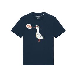 wat? Apparel T-Shirt Moin Seagull in Dunkelblau | Gr.: 46