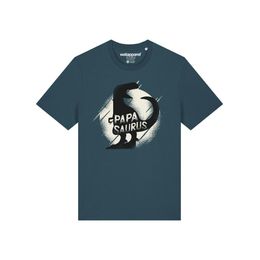 wat? Apparel T-Shirt Papasaurus in Petrol | Gr.: 46