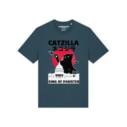 wat? Apparel T-Shirt Catzilla in Petrol | Gr.: 46
