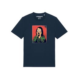 wat? Apparel T-Shirt Mona Lisa Scream in Dunkelblau | Gr.: 56