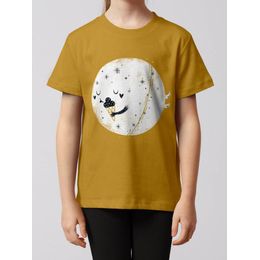 wat? Apparel T-Shirt Planet mit Eis in Ocker | Gr.: 110/116