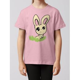 wat? Apparel T-Shirt Osterhase im Gras in Rosa | Gr.: 152-164